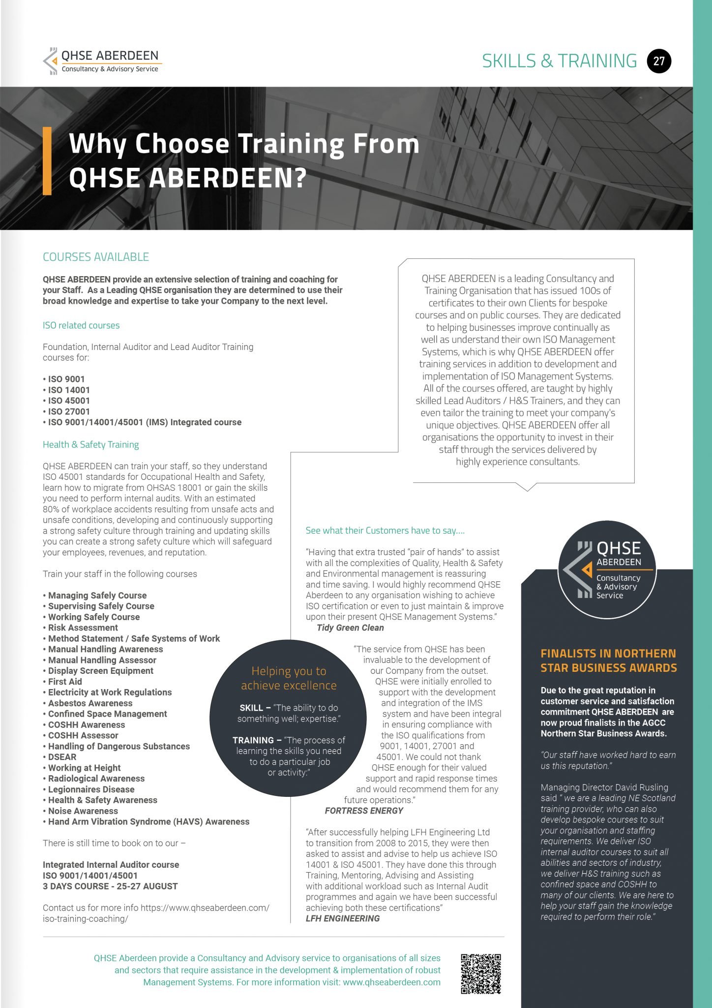 Why Choose Training From QHSE ABERDEEN? | QHSE Aberdeen